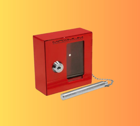Compact Emergency Key Box w/ Attached Hammer and Key in Red – Maximum ...